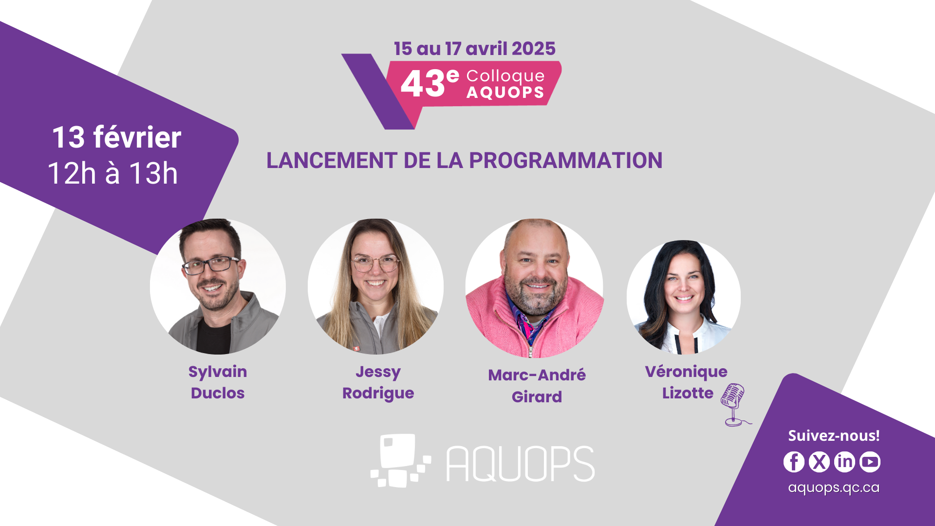 Lancement de la programmation du 43e colloque de l'AQUOPS