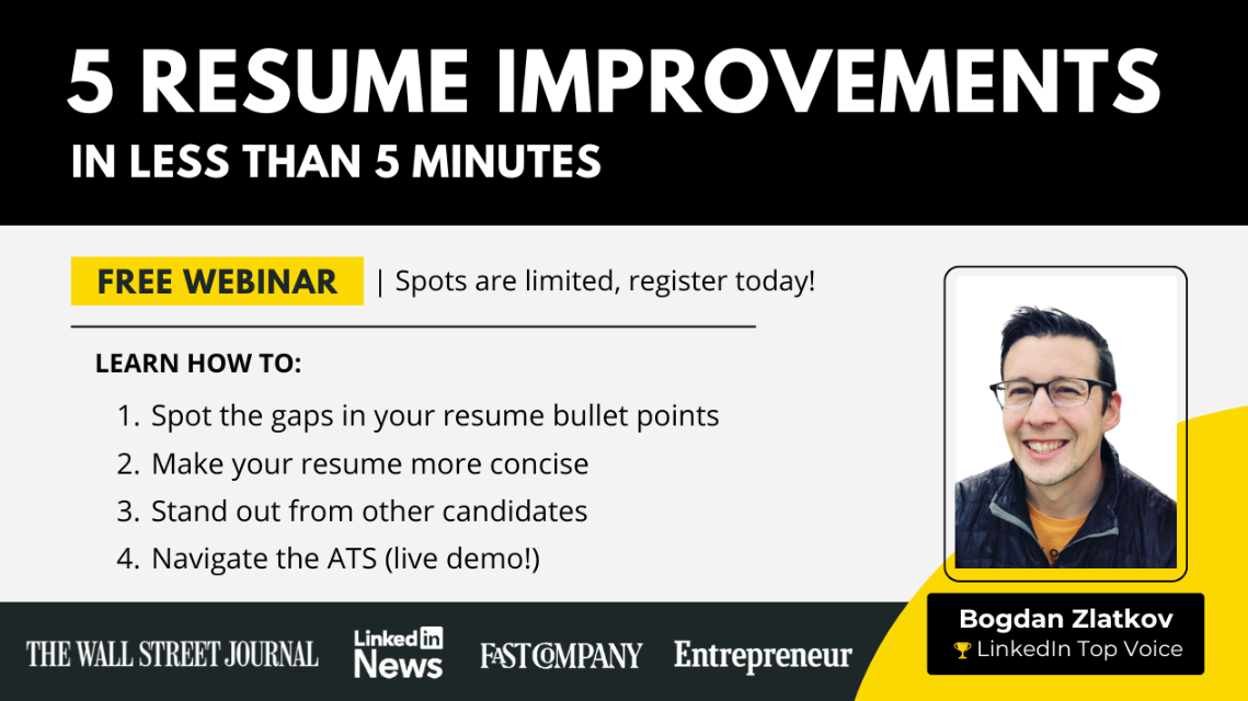 5 Resume Improvements in Less Than Five Minutes