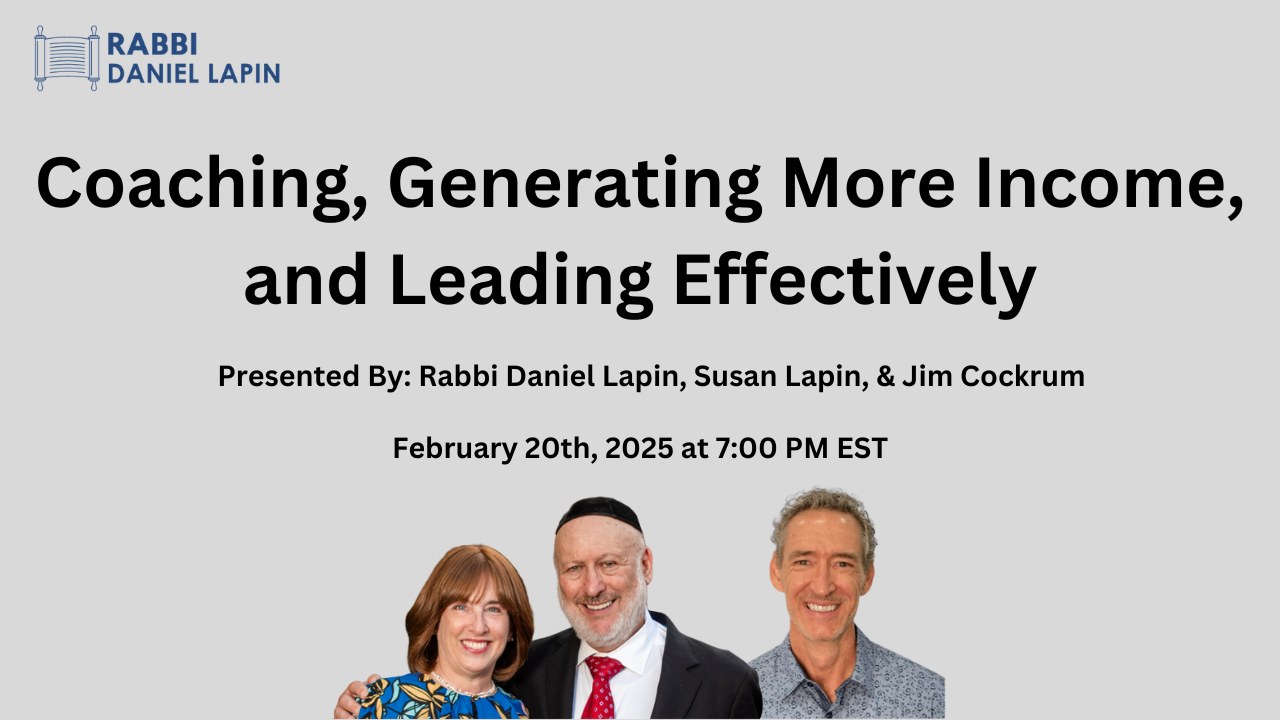Coaching, Generating More Income, and Leading Effectively with Rabbi ...