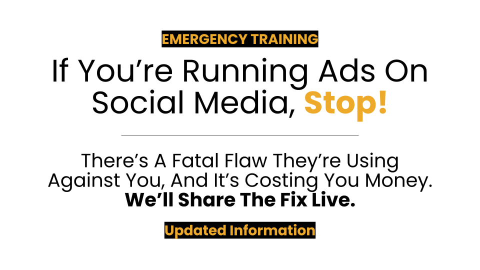 Emergency Training: The Social Media Ad Mistake Costing You Money.