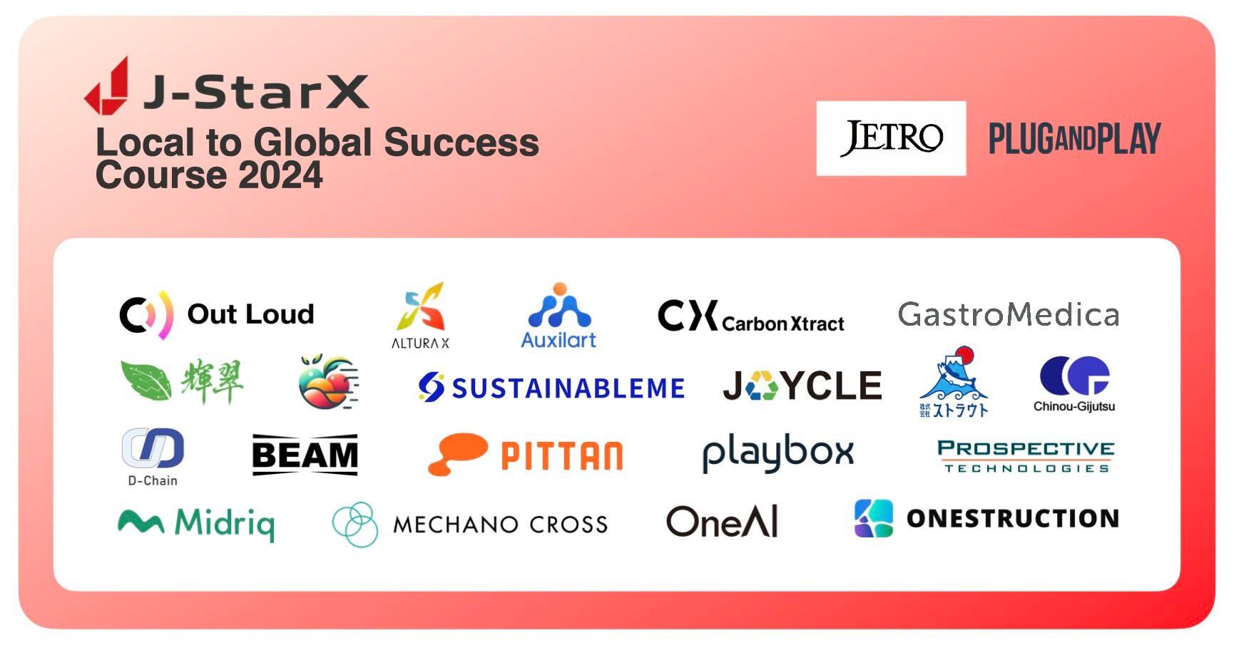 経済産業省とJETROが管轄する「J-StarX Local to Global Success Course 2024 Extension Phase」通過企業に採択されました | NEWS ...