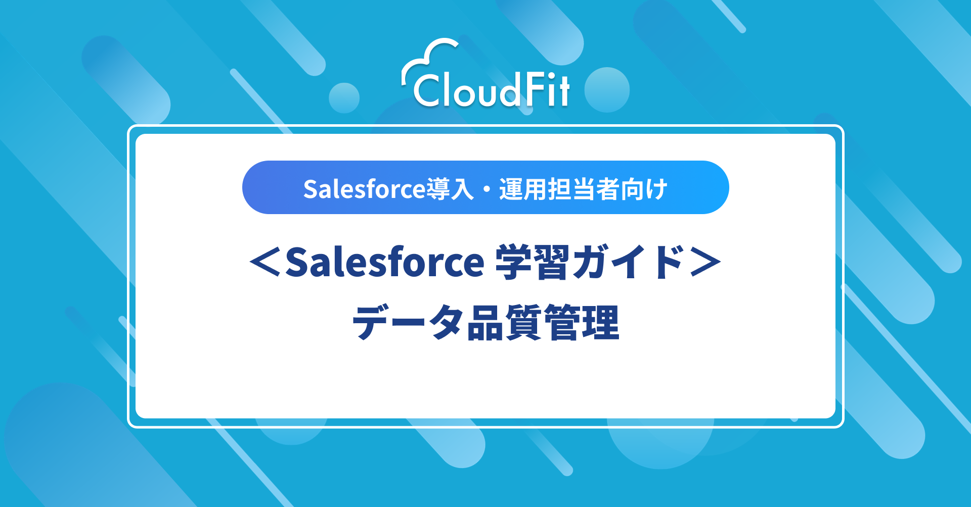 1-4.データ品質管理 | CloudFit