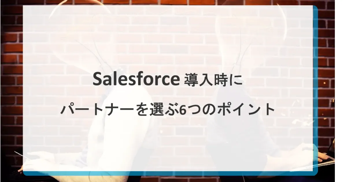Salesforce導入時に頼れるパートナーを選ぶ際の6つのポイント | CloudFit