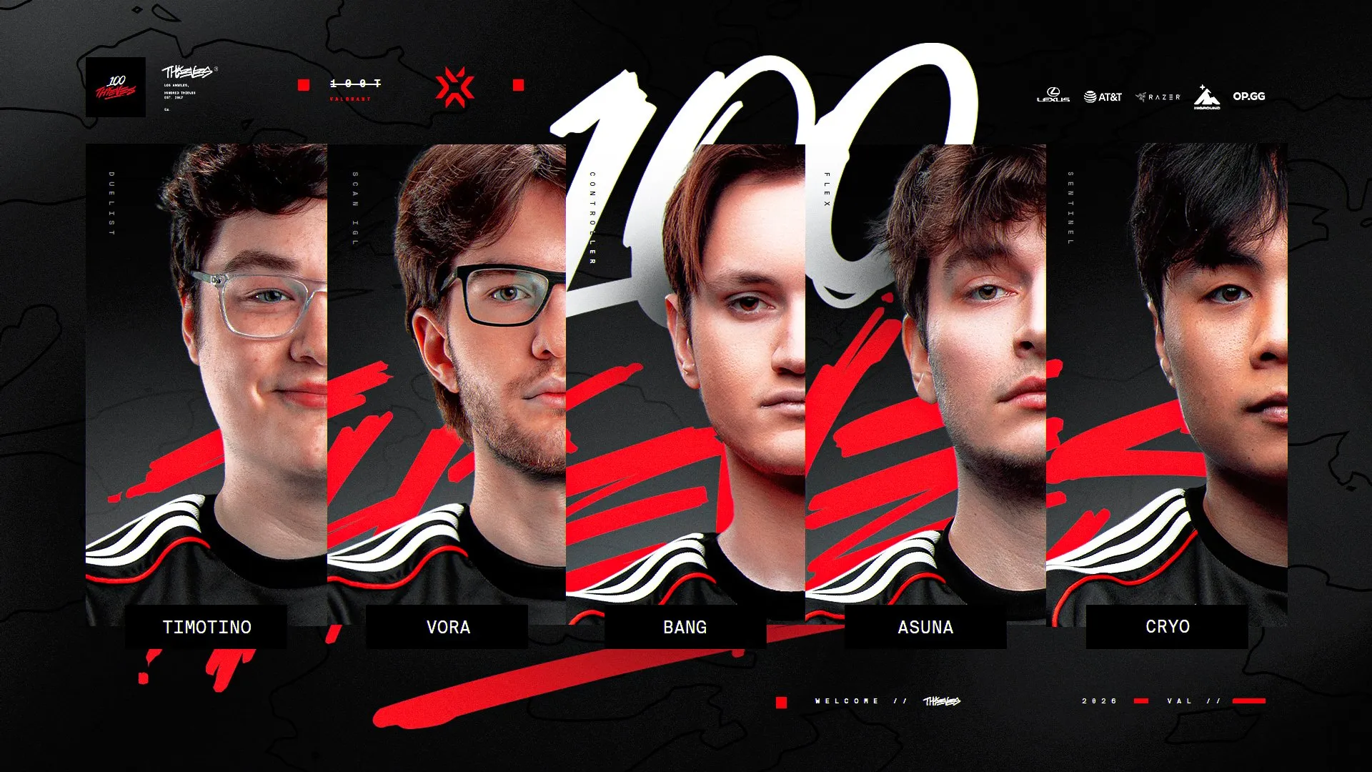 100T VALORANTの2026年のロースターが決定。bangが古巣100Tに復帰 | E-Sports_GG