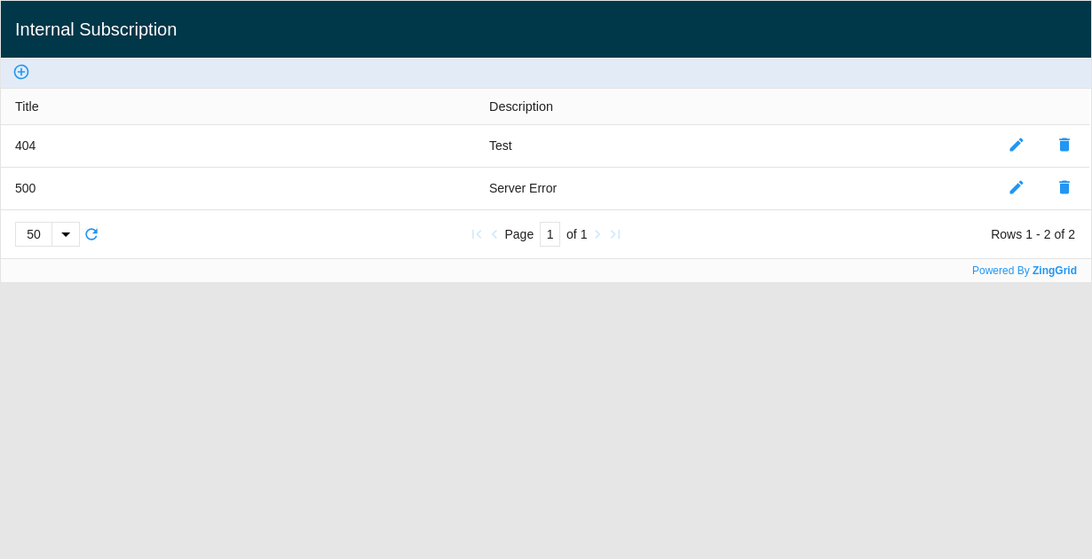 ZingGrid: Blank Grid