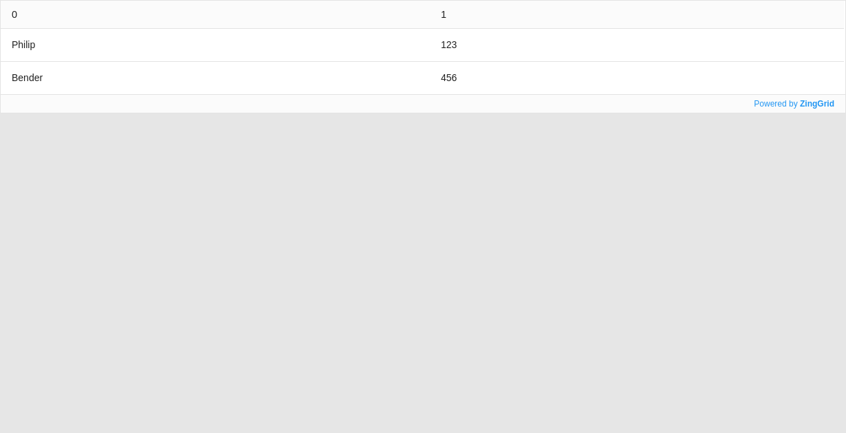 ZingGrid: Blank Grid