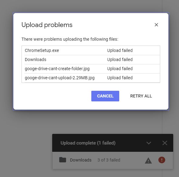 Google Drive stopped letting me upload anything, or create a new folder ...