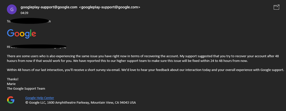 Google is sending verification code to the same email i am trying to ...