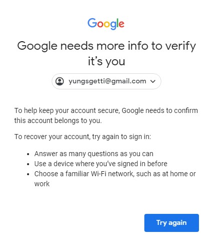 Can't sign into Google Account - Google Account Community