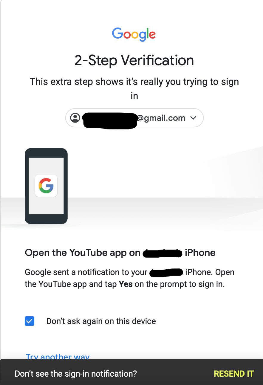 My 2FA Prompt defaults to Youtube app? - Google Account Community