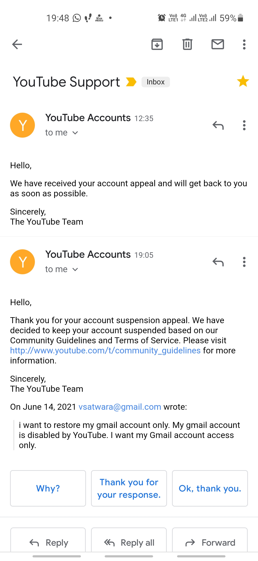 Gmail Account Is Disable Due To YouTube Policy Violation. How To ...