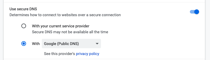 How to change chrome secure dns settigs? - Google Chrome Community