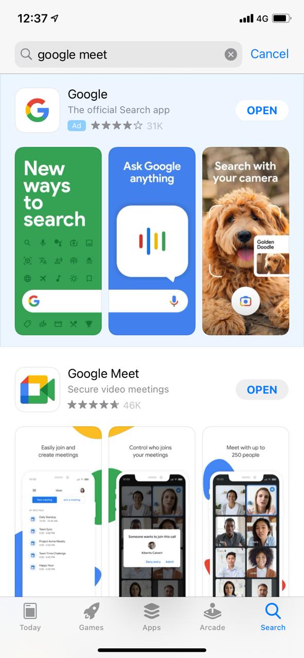 Can't access meet link from iphone 11 browser even after downloading ...