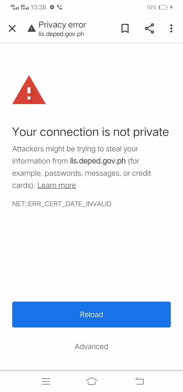 No Internet Connection Message