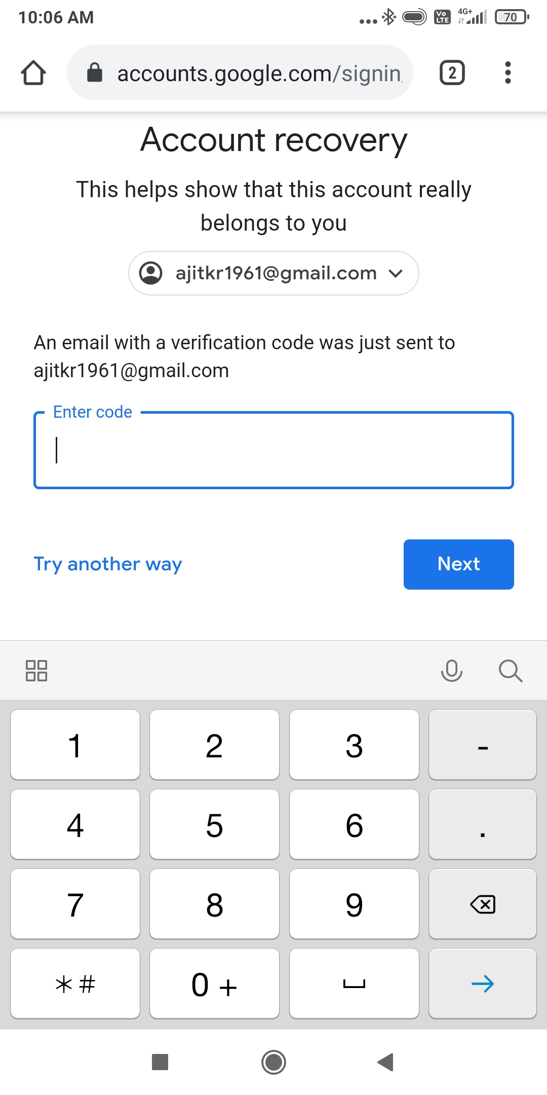 How to get email verification code - Google Account Community