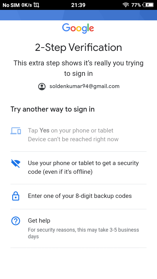Google couldn't verify this account belongs to you please - Google ...