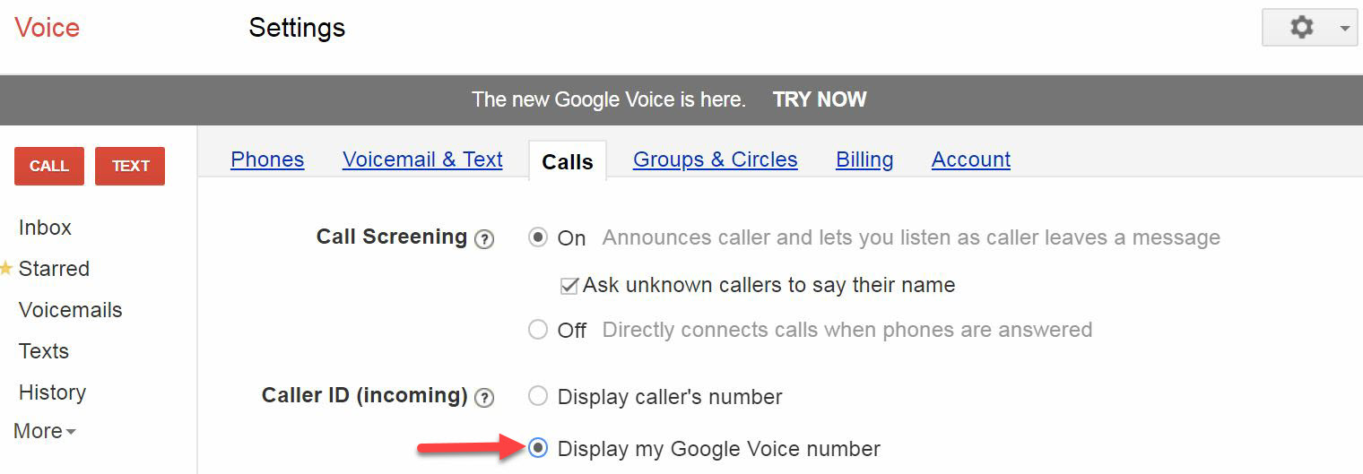 my phone does not show the google voice number when i receive a call - Google Voice Community