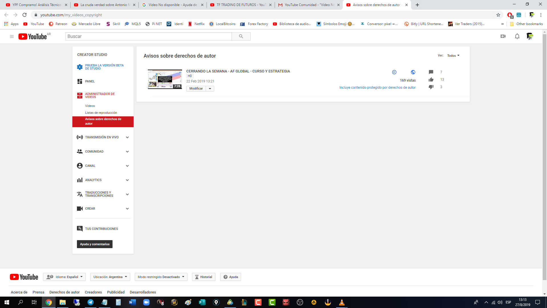 Video No disponible - Comunidad de YouTube