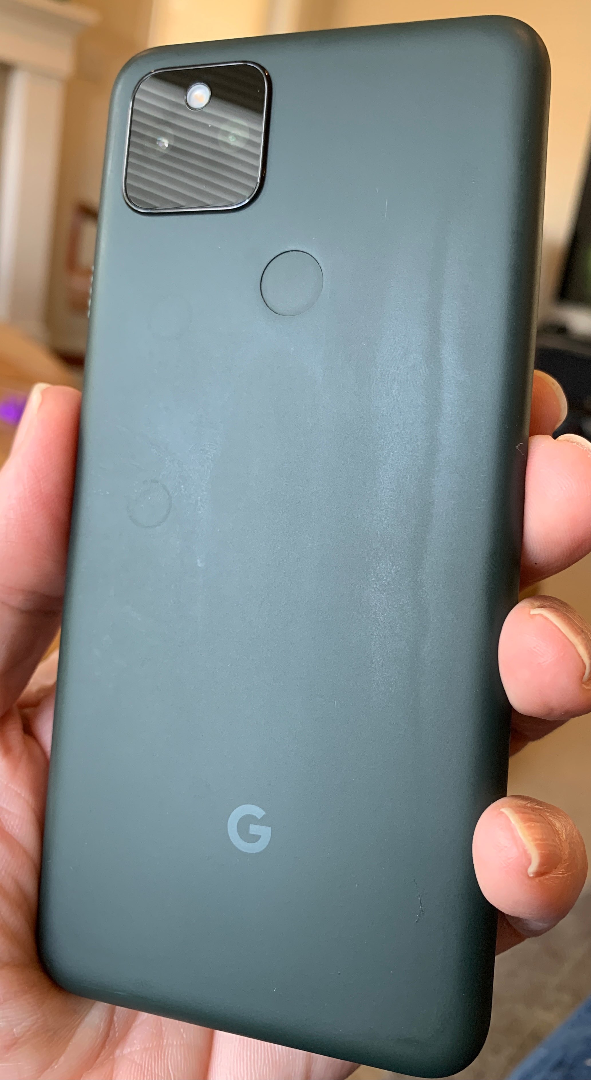 Back of pixel 5a has line of discoloration in coating? Can be seen in ...