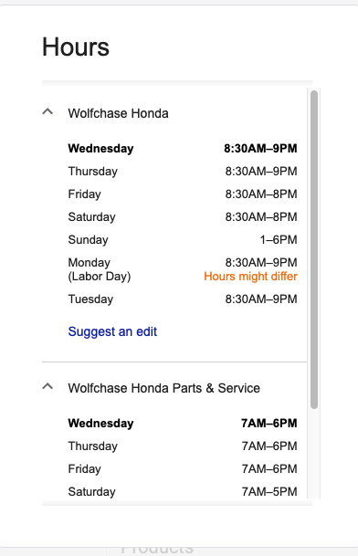 Hours for Multiple Departments - Google My Business Community