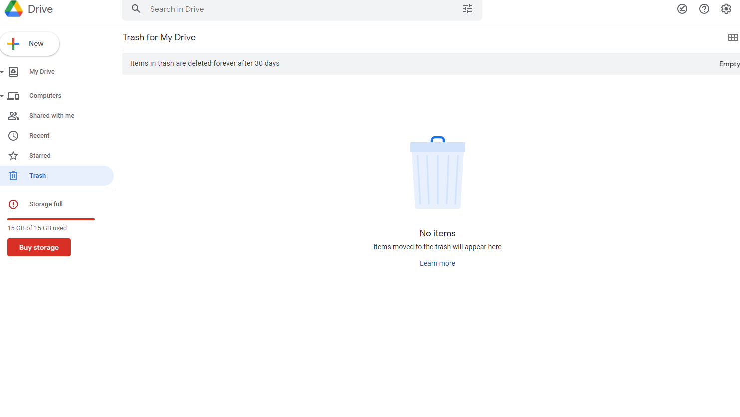My google drive is constantly showing storage full even after deleting ...