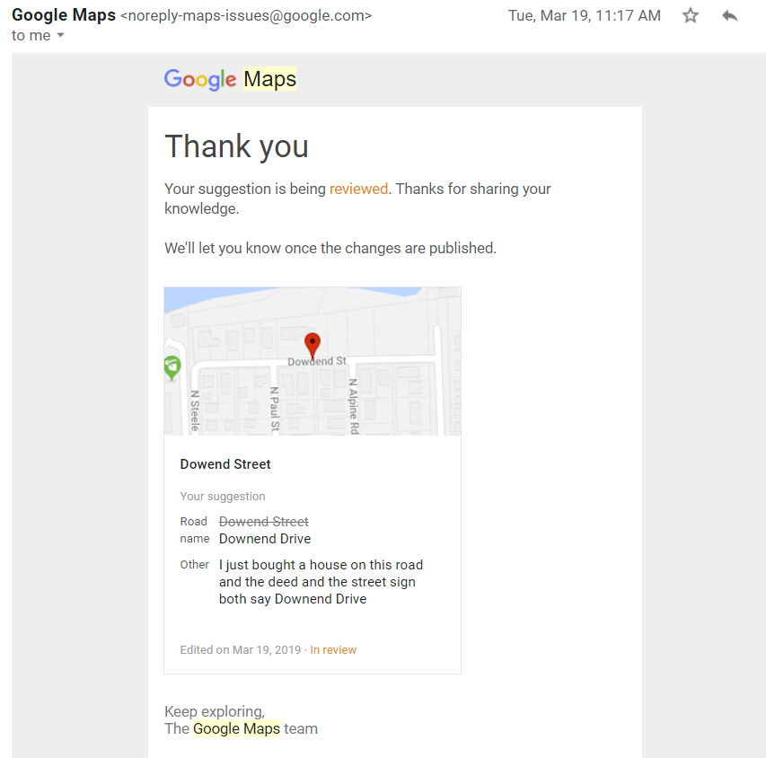 Correcting A Street Name On Google Maps Google Maps Community