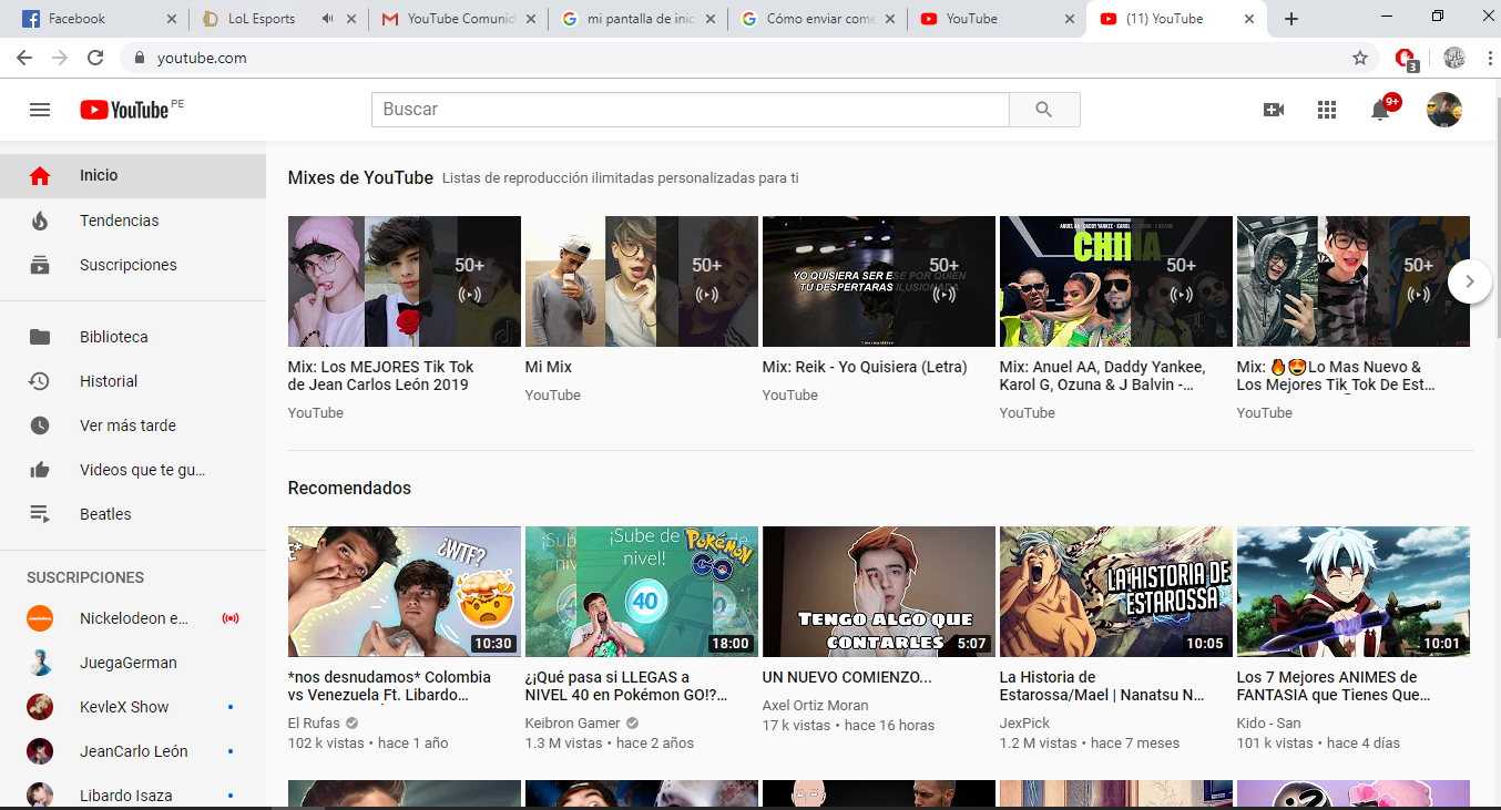 mi pantalla de inicio de youtube se hizo pequeño, como puedo ...