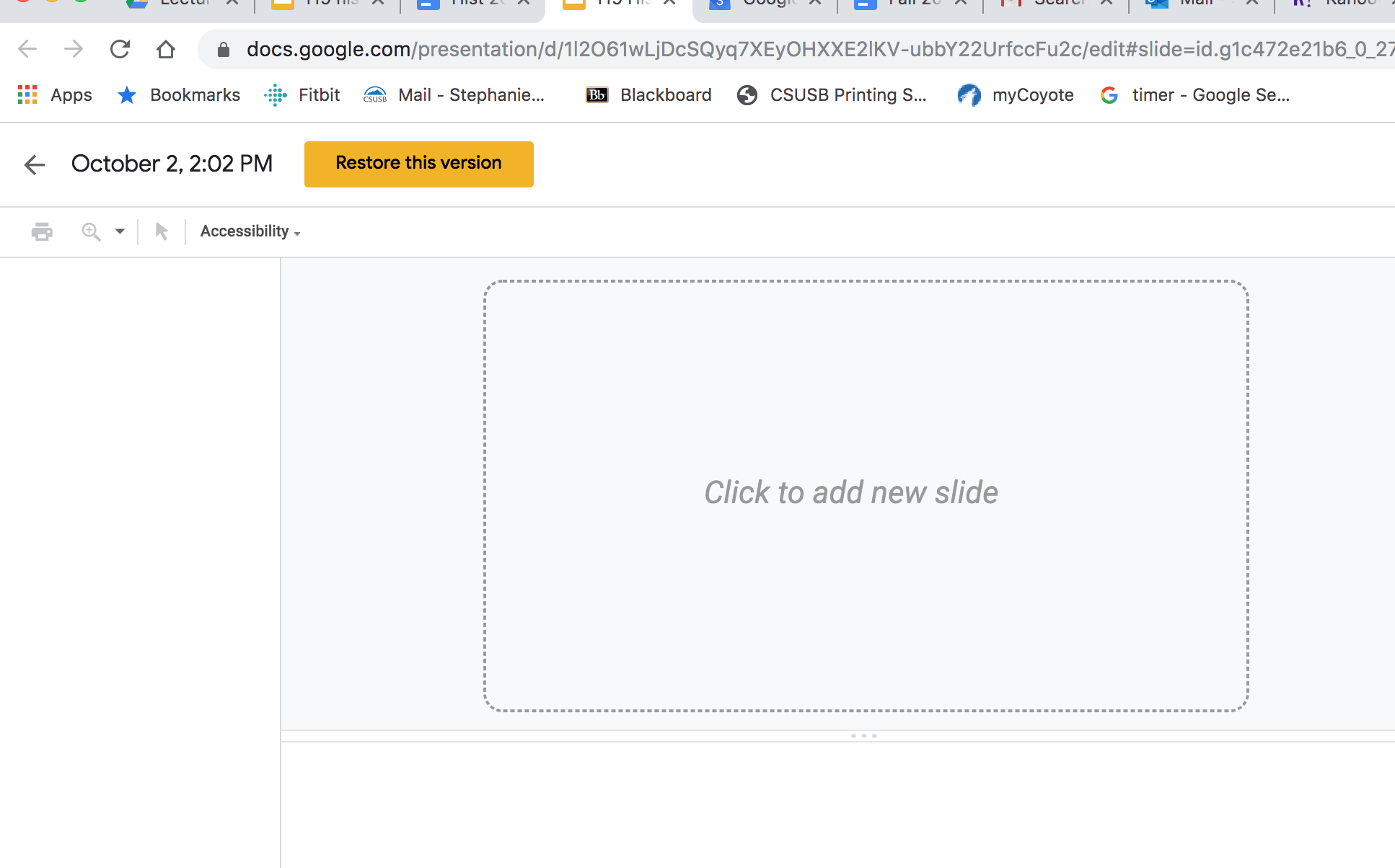 One Of My Slides On A Google Slides Disappeared And Is Not Showing Up 