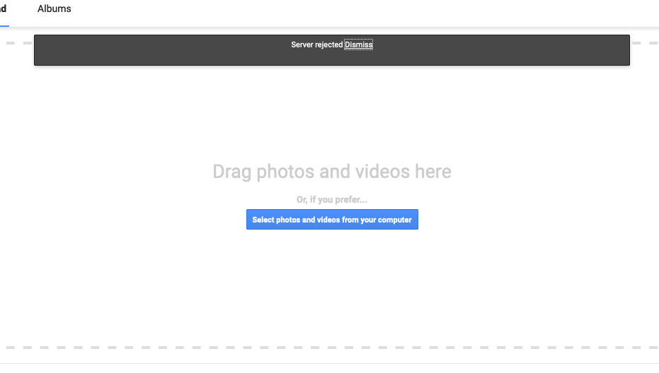 It will not let me upload photos. Every time I try it says 'server rejected' - Google Business ...