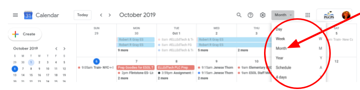 How do I view calendar with an entire month and not just one week ...