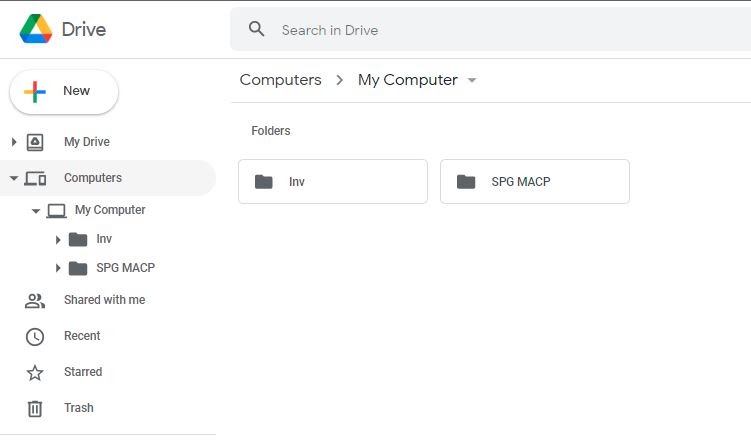 My Computer folder which is synced by Google Drive Desktop, is not ...