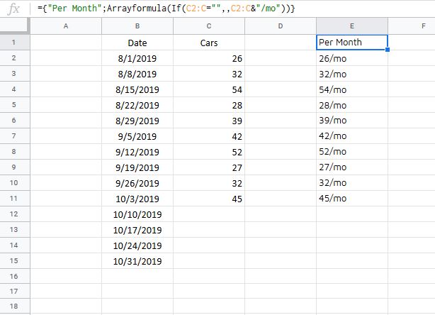 I Am Trying To Add mo Text To A Cell In Google Sheets That Is My Recurring Revenue So It 