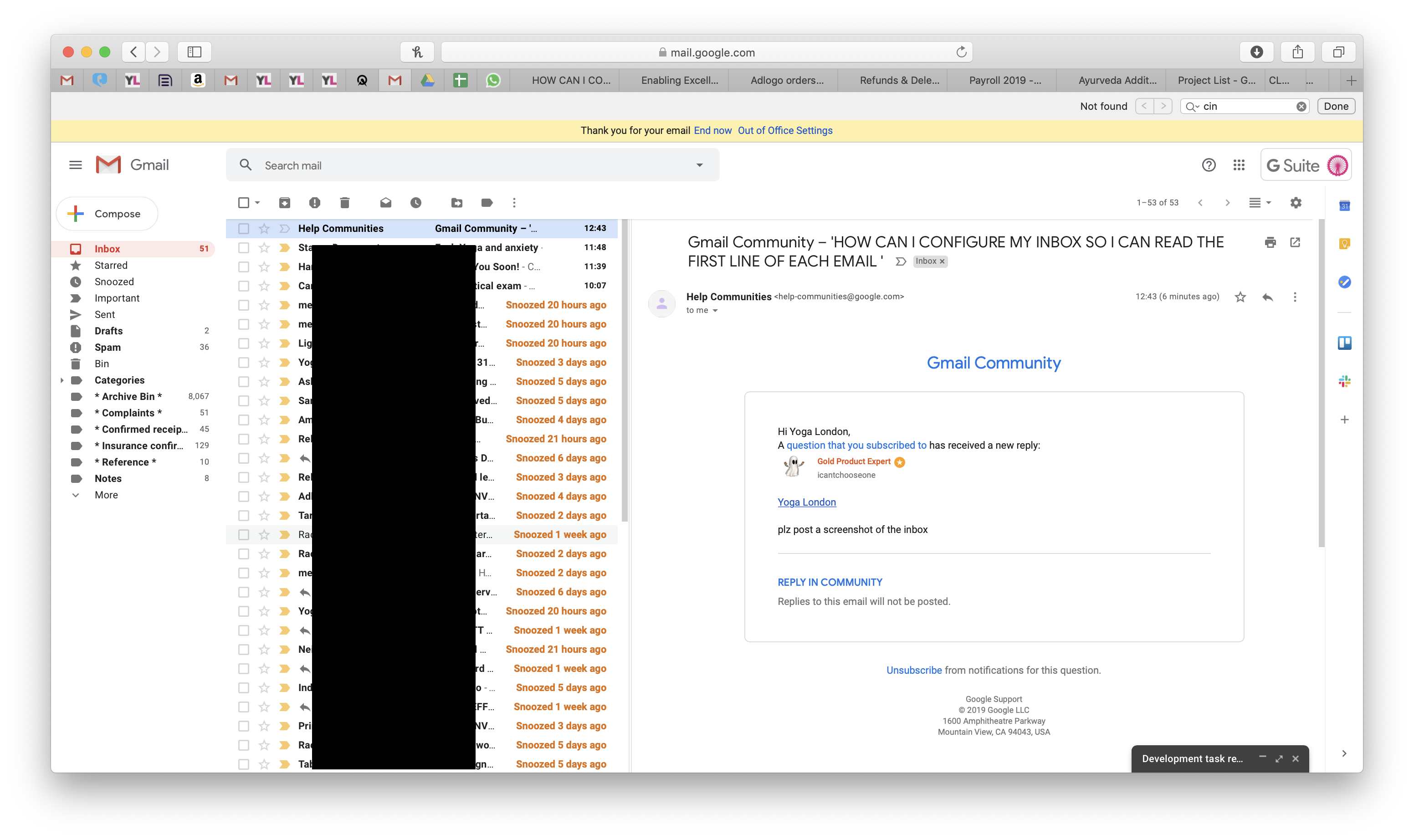 HOW CAN I CONFIGURE MY INBOX SO I CAN READ THE FIRST LINE OF EACH EMAIL ...
