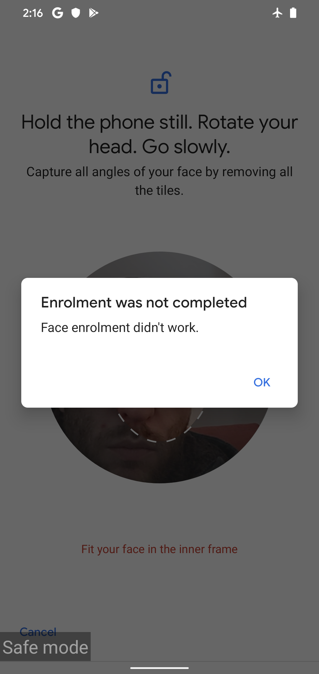 "Face enrolment didn't work." Face Unlock malfunctioning on new Pixel 4 ...