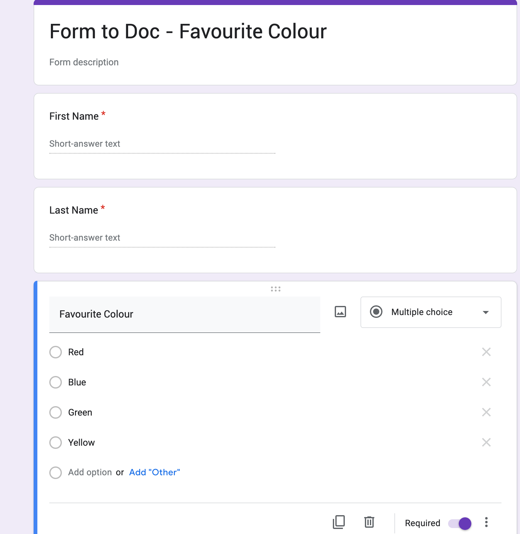 Google Doc Forms