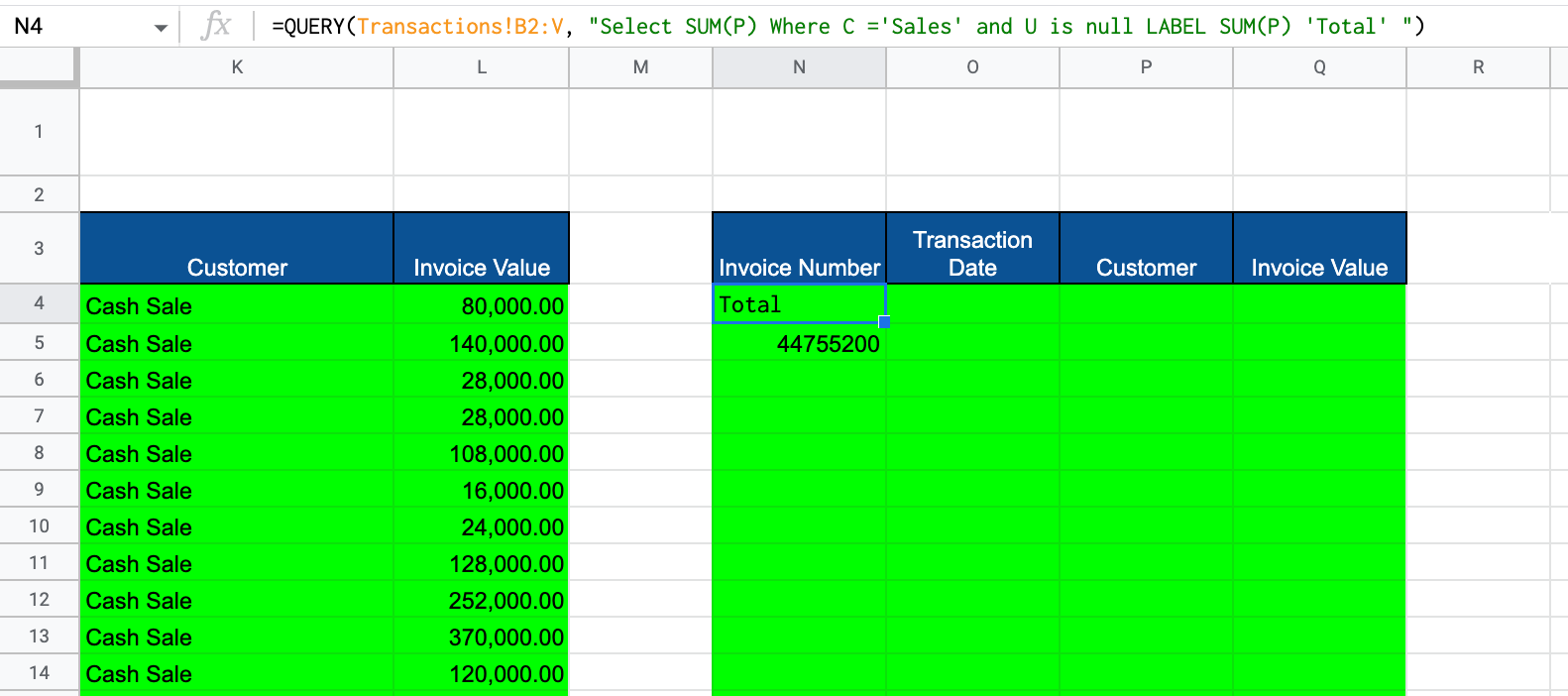 Sum Invoice totals by Invoice number - Google Docs Editors Community