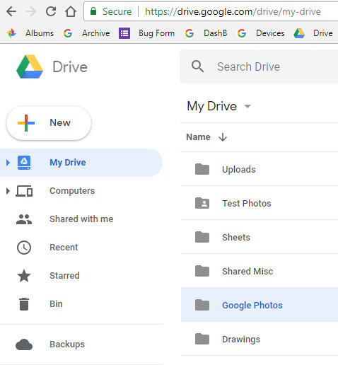 Which directory (in Google Drive) is the Google Photos directory ...