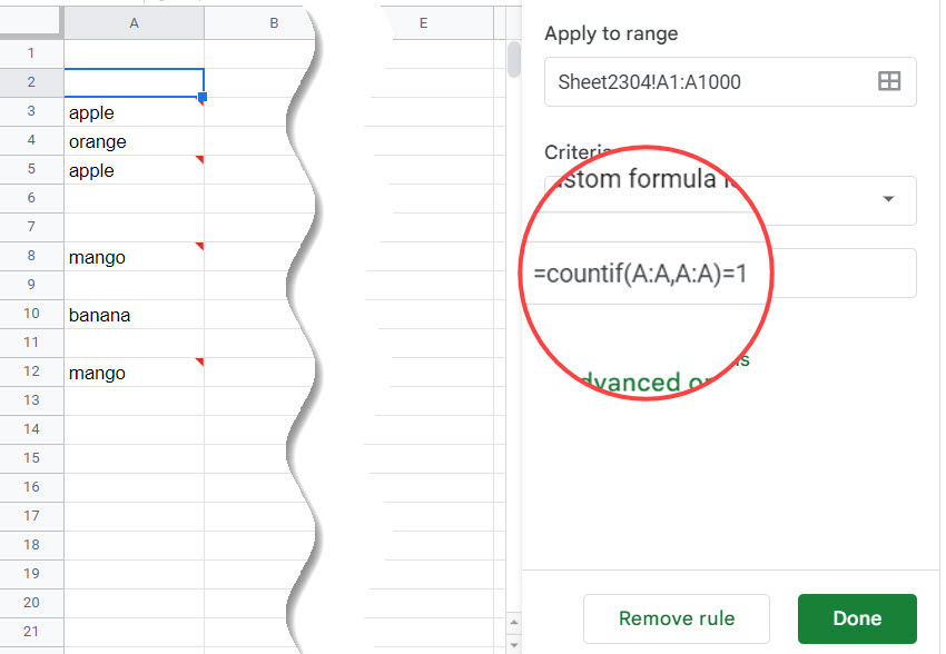 Data validation custom formula is not accepting COUNTIF - Google Docs Editors Community