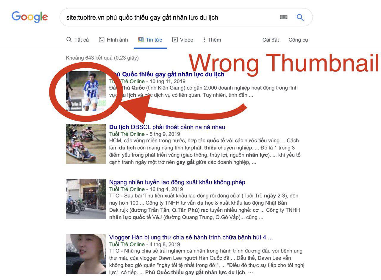 Wrong Thumbnail Image in Google News Search Result - Google Publisher ...