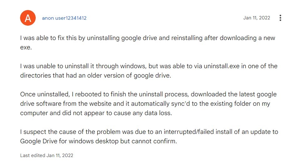 GoogleDriveFS.exe - Bad Image - Google Drive Community