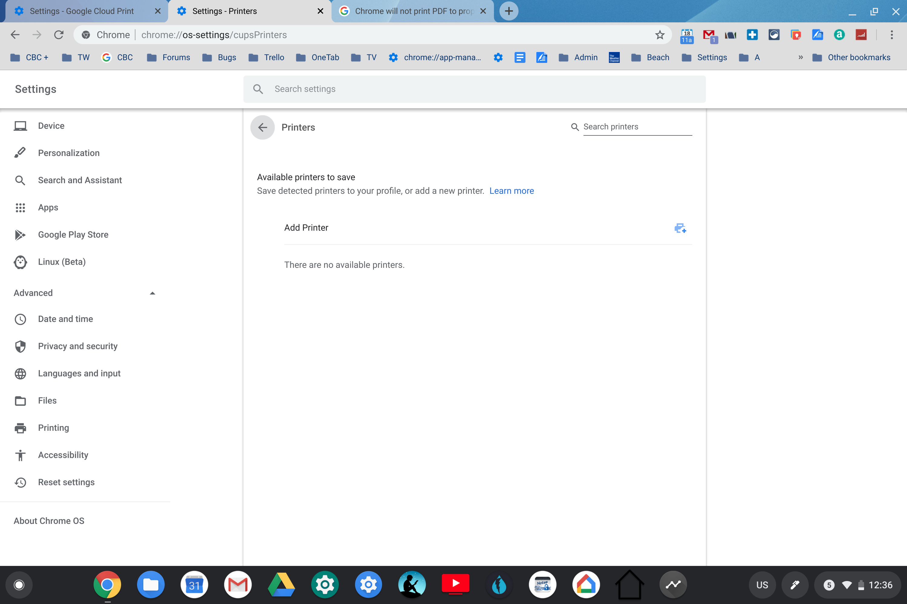 Chrome Will Not Print PDF To Properly Configured Physical Printer 