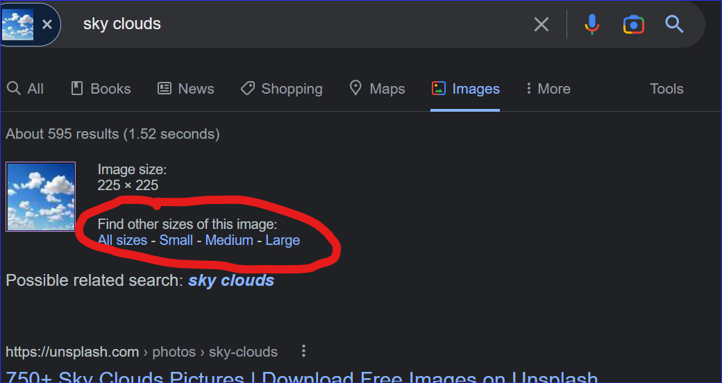 How to search for multiple sizes of the same picture? - Google Search ...