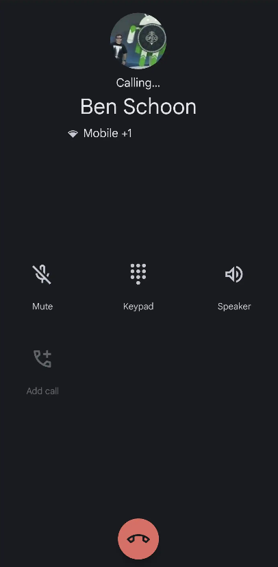 Mobile Calling Screen Change
