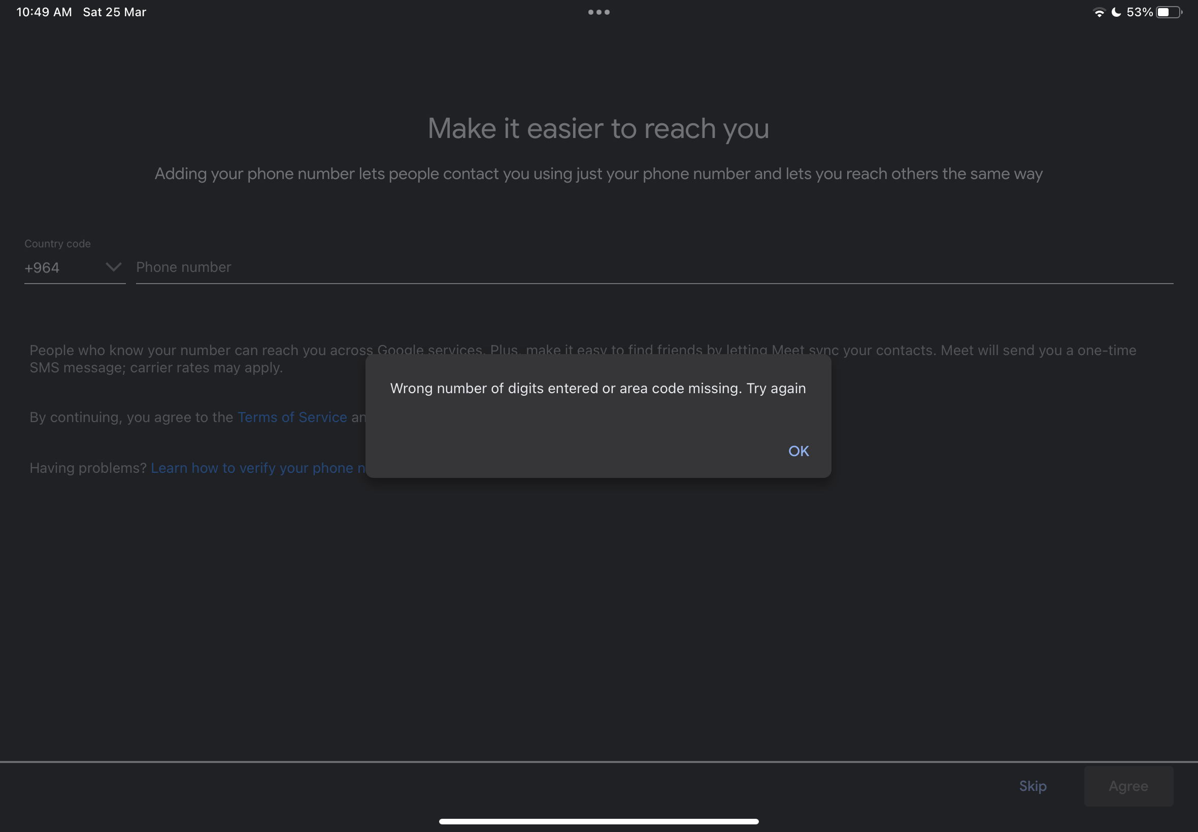 Why I can't add my calling account number? - Google Meet Community