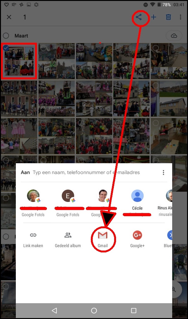 I need to send photos in Google photos directly by email and not ...