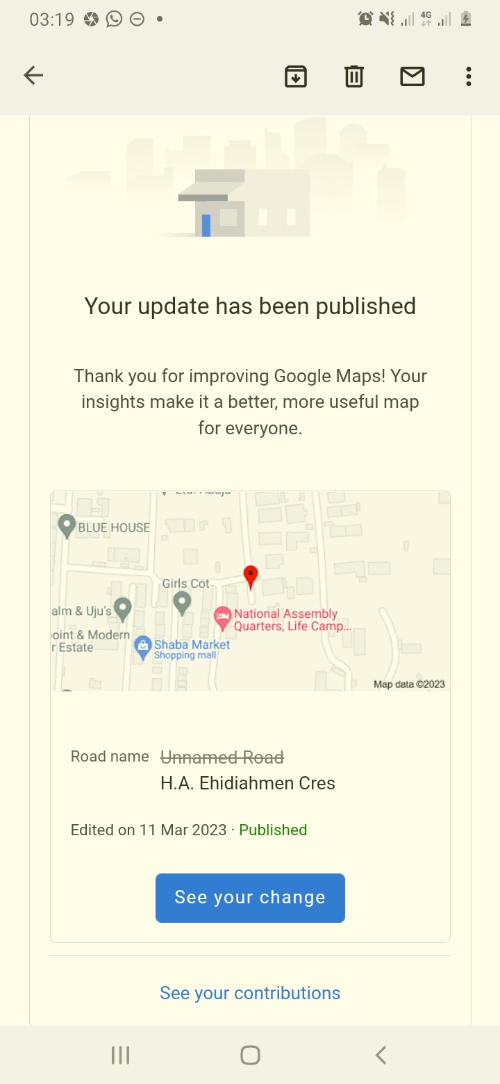 Two approved Edits I did on my community road not showing on Google ...