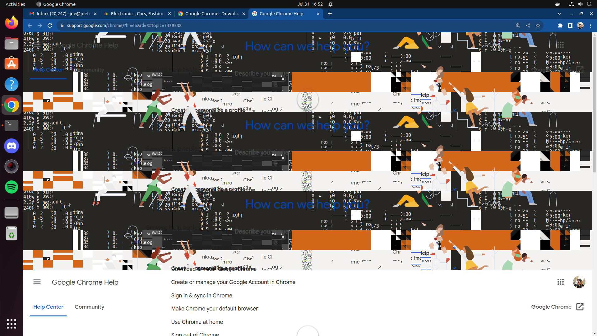 Pages don't display correctly. Everything is out of place, even chrome://settings - Google ...