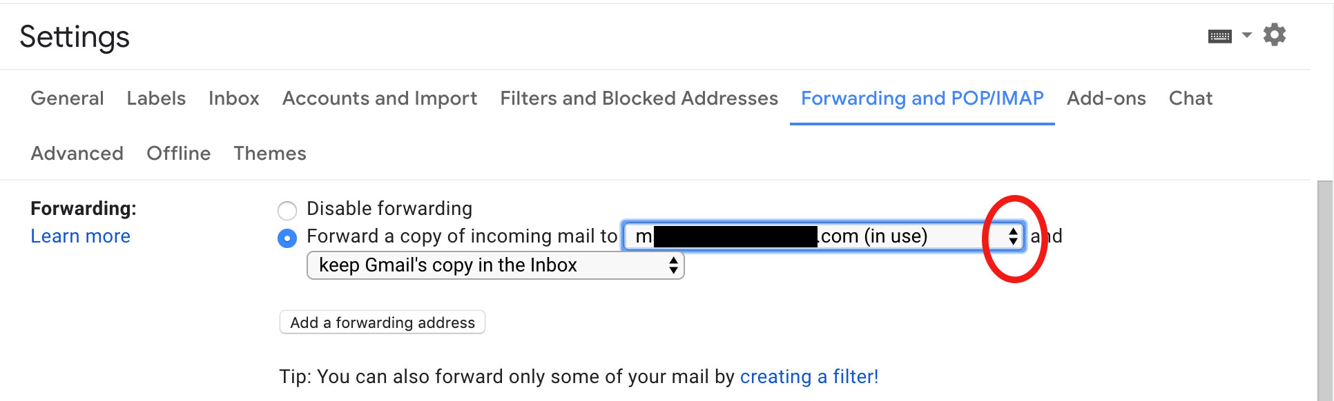 Can't remove forwarding to other email address - Gmail Community