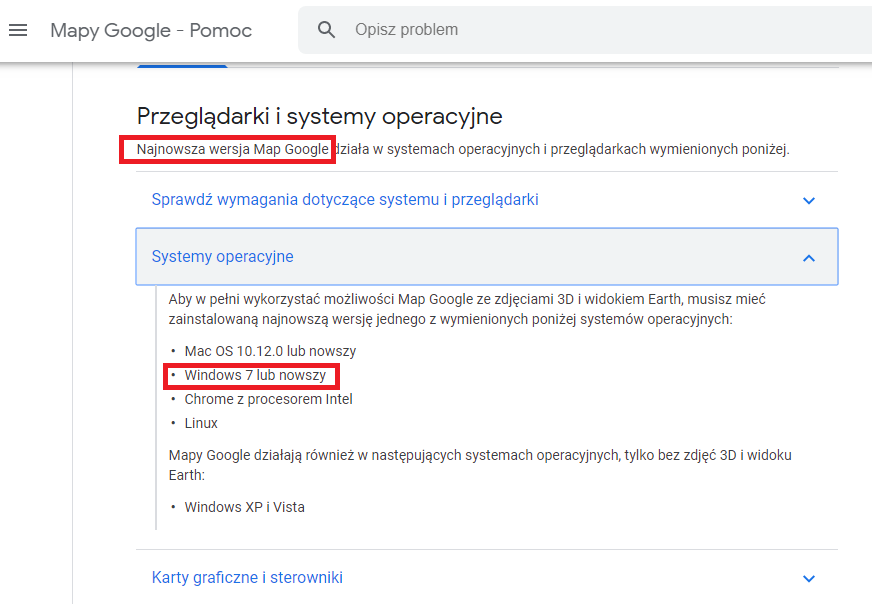 Google Maps Widok 3D niedostępny, mimo spełnionych wymagań, co zrobić ...