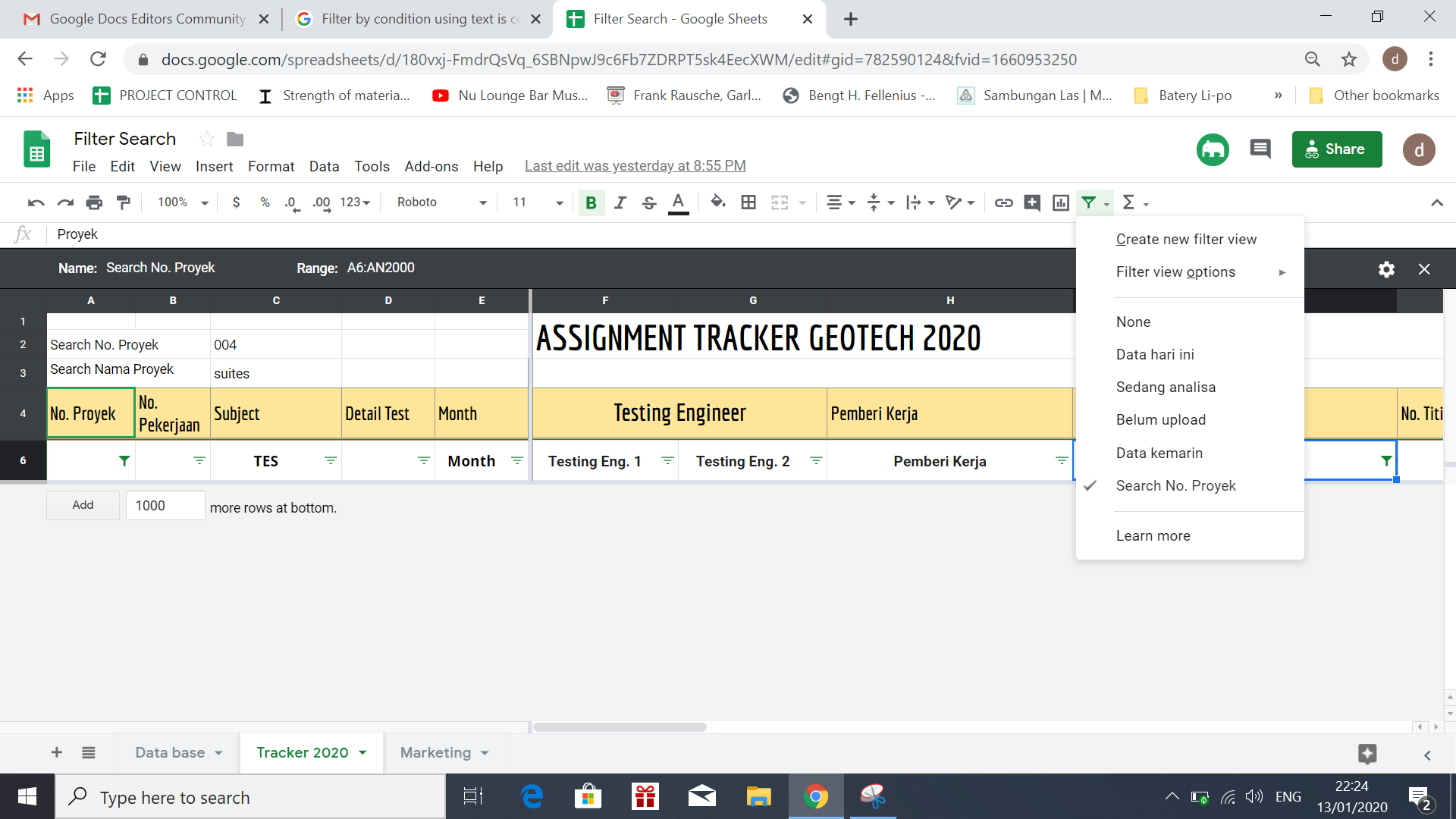 Filter by condition using text is contain formula in filter view mode ...